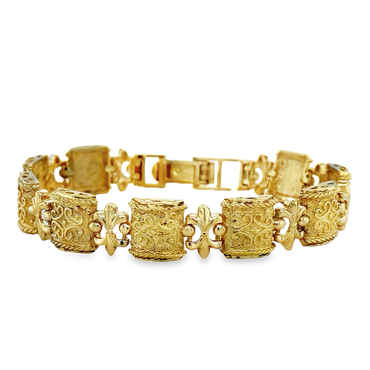14K Etruscan Style Fleur De Lis Bracelet – Elebash Jewelers