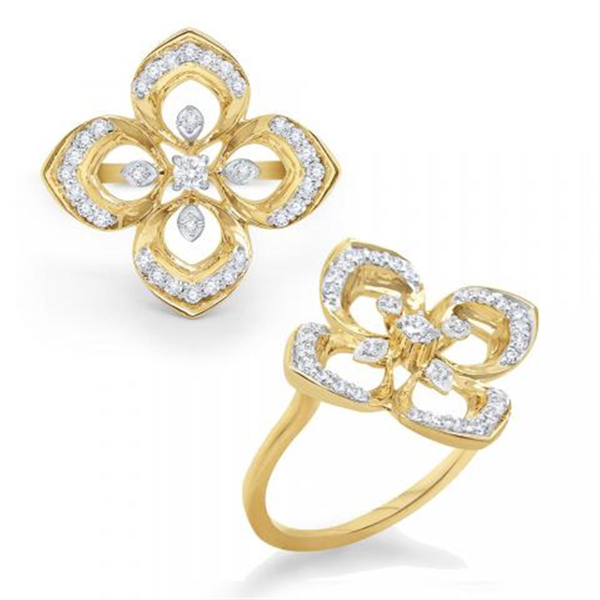Diamond Lotus Flower Ring – Elebash Jewelers